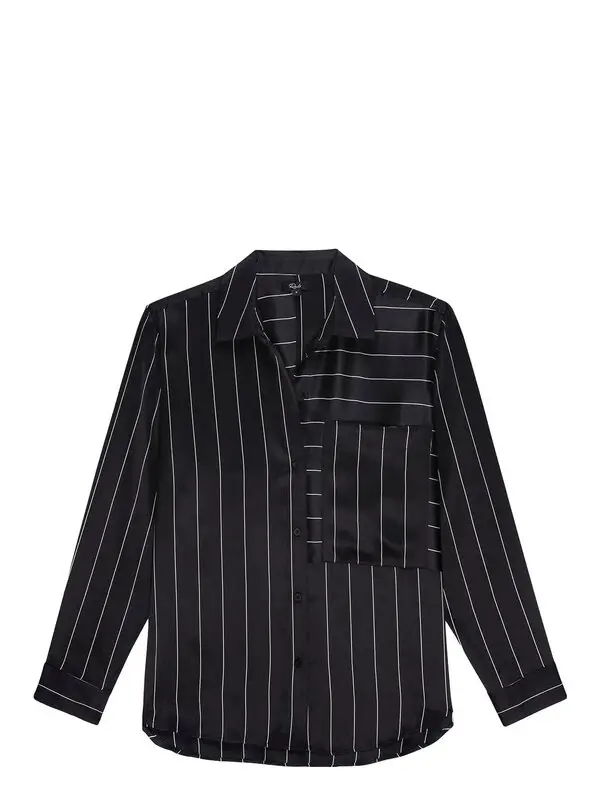 Rails Spencer Striped Silk Blouse - Ink Stripe