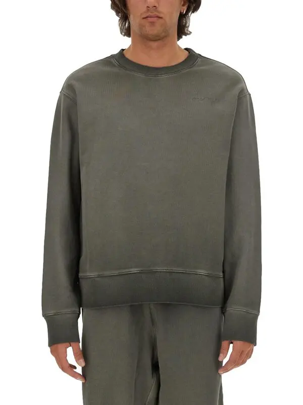 MSGM Washed Out Jersey Sweatshirt - Grey