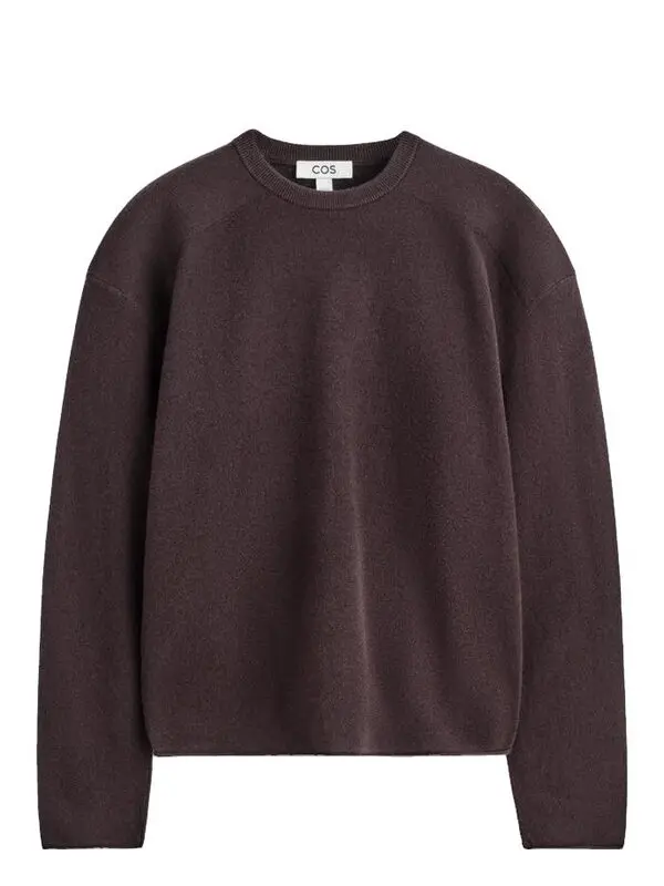 Cos Merino Wool Crew-neck Sweater - Brown