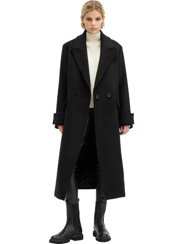 ALLSAINTS Mabel Oversized Overcoat - Black