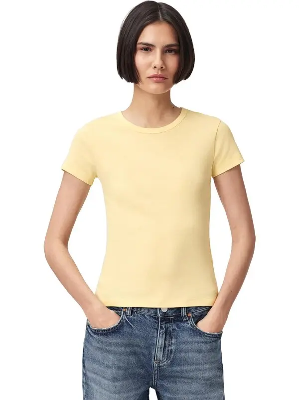 ALLSAINTS Stevie Slim Fit Short Sleeve T-shirt - Hay Yellow