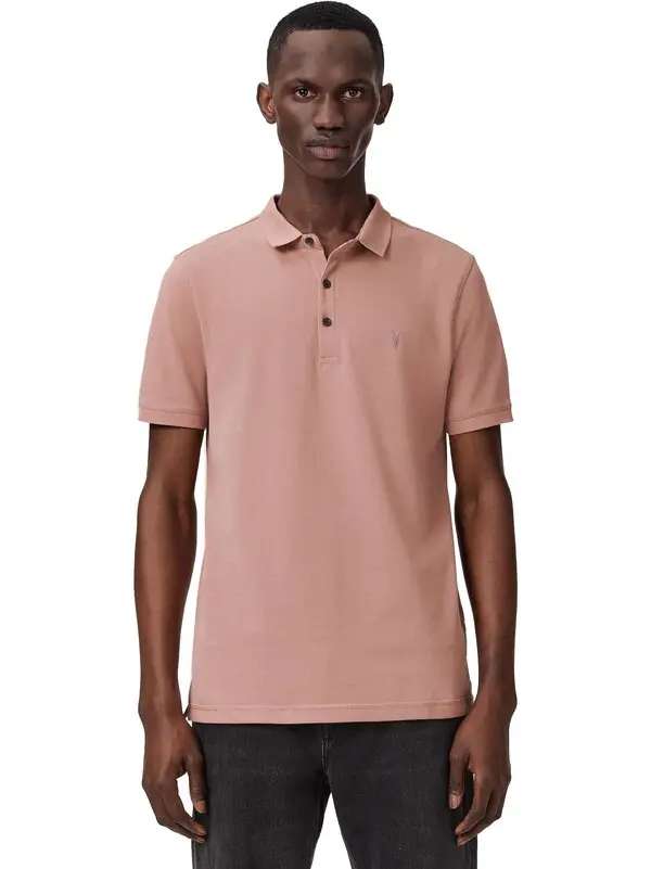 ALLSAINTS Pique Short Sleeve Polo Shirts 2 Pack - Pink/optic White