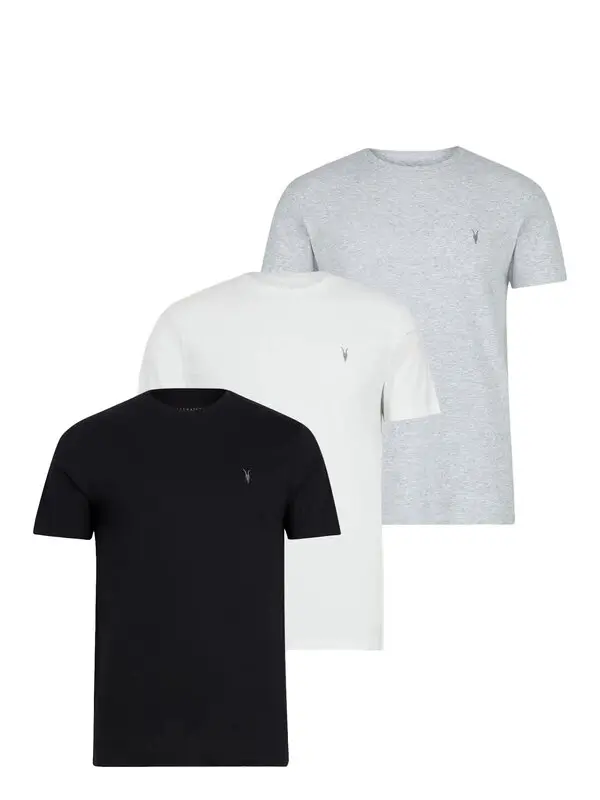 ALLSAINTS Tonic Crew Neck Slim Ramskull 3 Pack - Black/grey