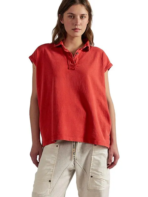 Free People We The Free Keep On Polo - Flame Red
