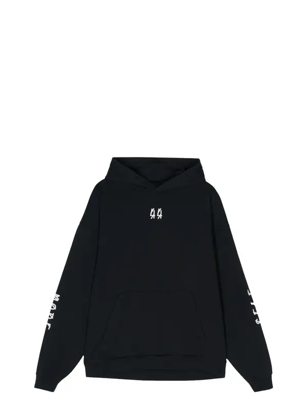 44 LABEL GROUP Cotton Jersey Hoodie - Black