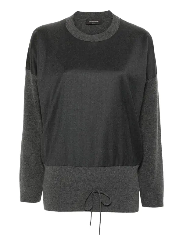 Fabiana Filippi Flannel-front Cropped Sweater - Grey
