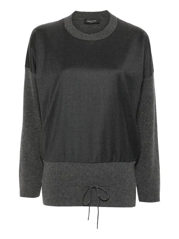 Fabiana Filippi Flannel-front Cropped Sweater - Grey