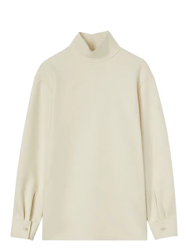 JIL SANDER High-neck Wool Top - White