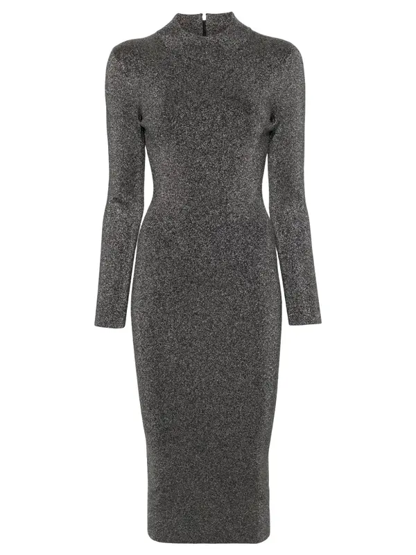Michael Kors Lamé Midi Dress - Black