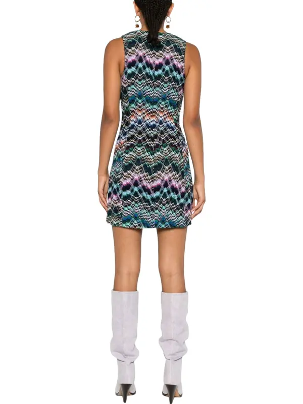 Missoni Interwoven-design Mini Dress - Green