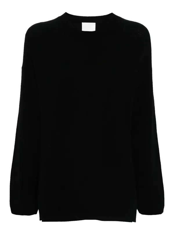 ALLUDE Crew-neck Cashmere Sweater - Black