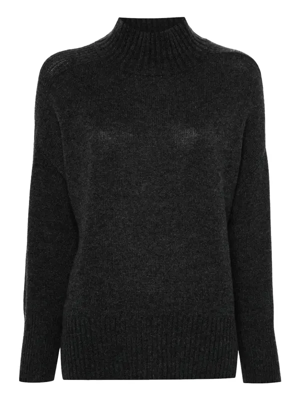 ALLUDE Mock-neck Cashmere Sweater - Black
