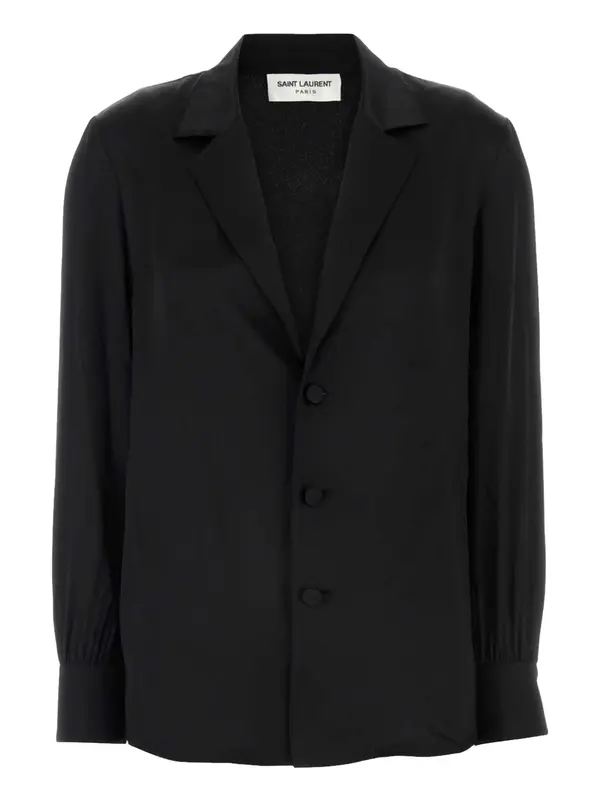 Saint Laurent Silk Satin Shirt - Black