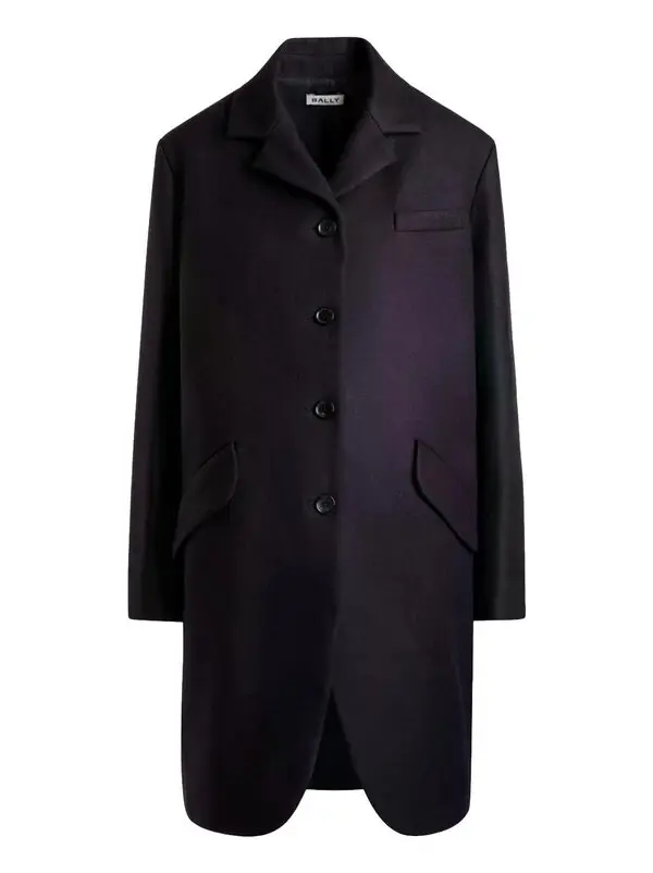 Bally Curved-hem Single-breasted Coat - Blue