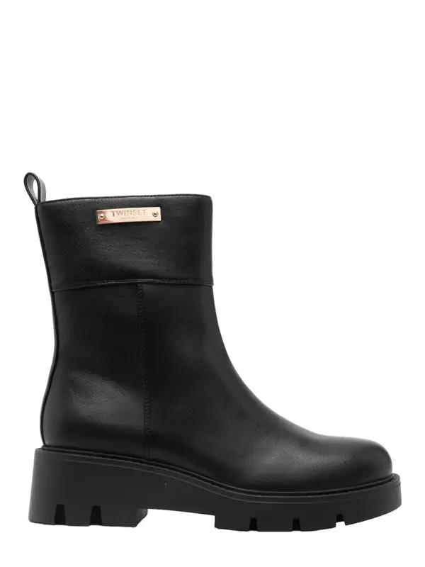TWINSET Logo-plaque Boots - Black