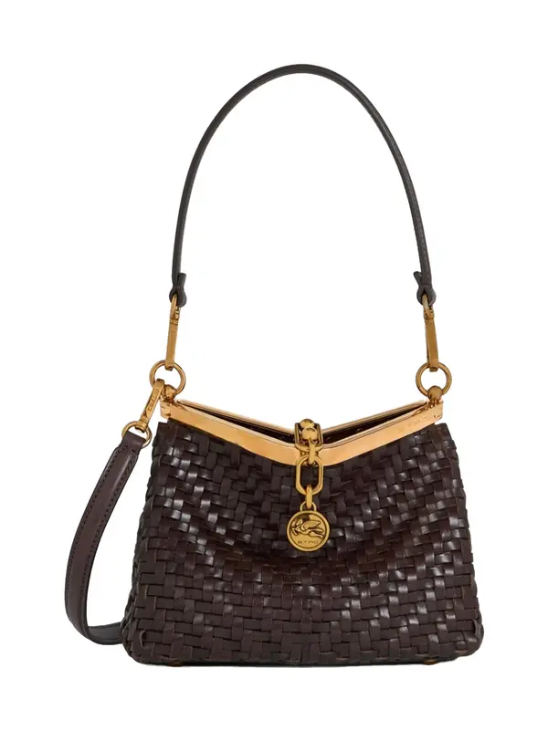 Etro Small Vela Woven Shoulder Bag - Brown