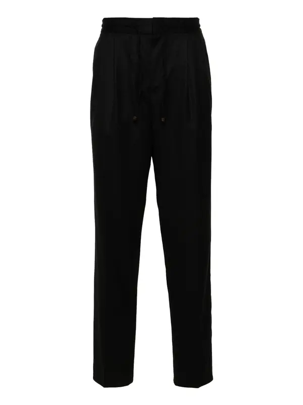 Brunello Cucinelli Pleat-detail Tapered Trousers - Black