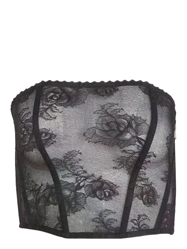 Fleur Du Mal Bouquet Corset - Black