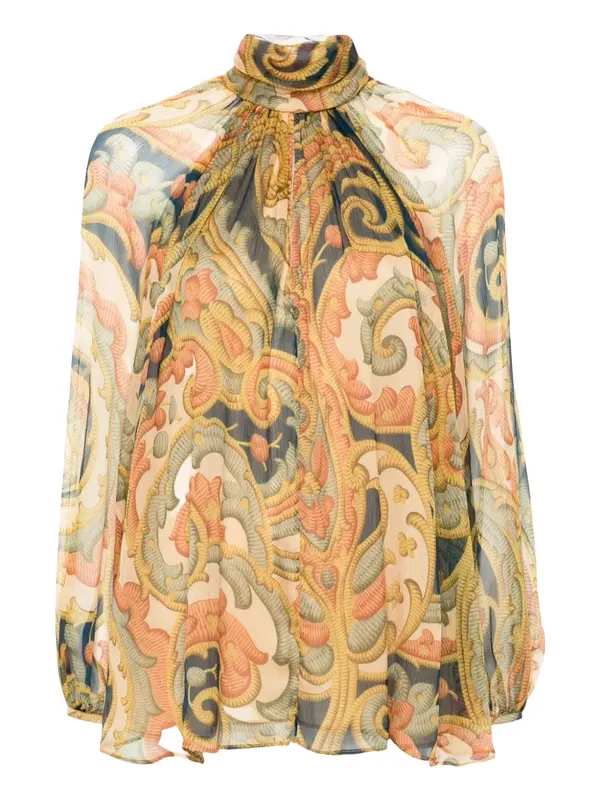 Etro Abstract-pattern Print Blouse - Neutrals