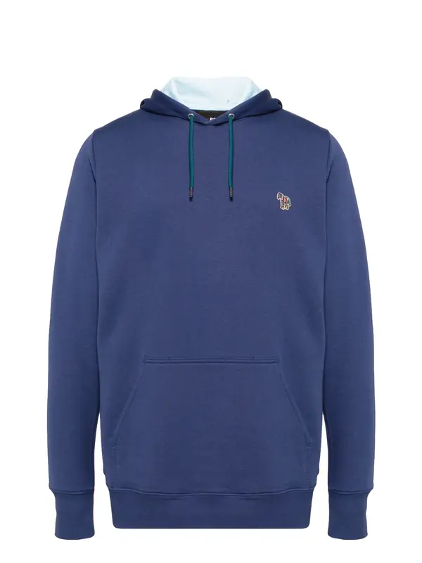 Paul Smith Zebra Logo Organic Cotton Hoodie - Blue