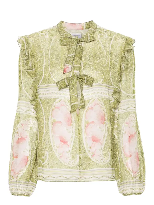 Giambattista Valli Floral-print Blouse - Green