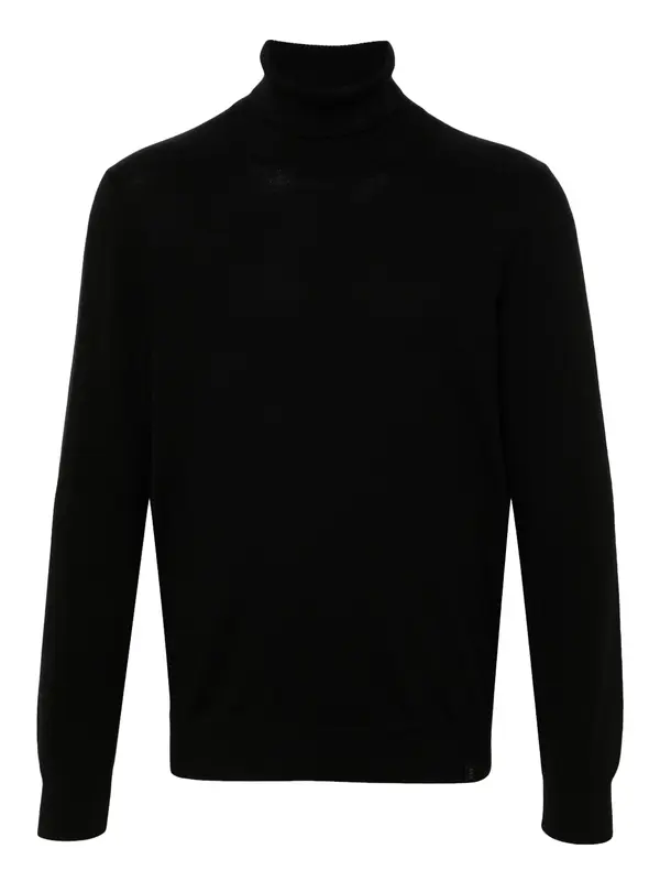 FAY Wool Turtleneck Sweater - Black