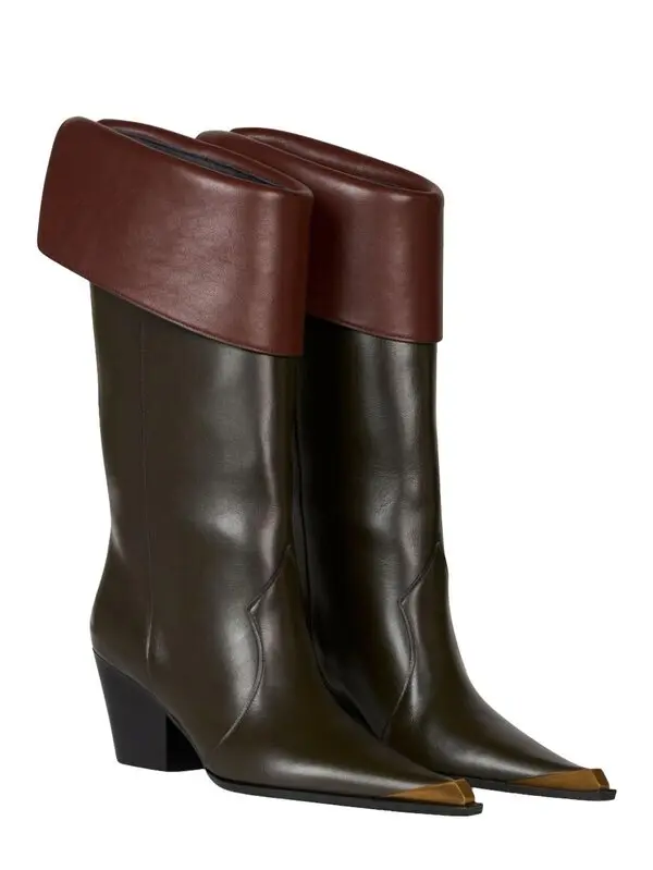 Etro Leather Mid-calf Boots - Green