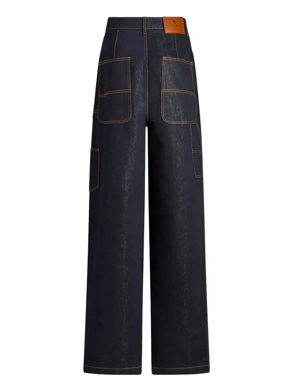 Etro Lurex-detail Wide Leg Jeans - Blue