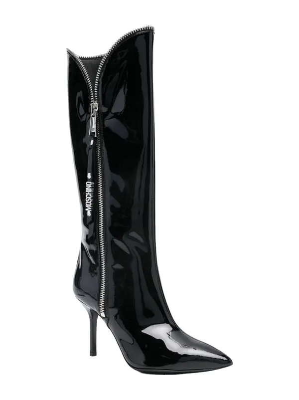 Moschino 85mm Patent-leather Boots - Black