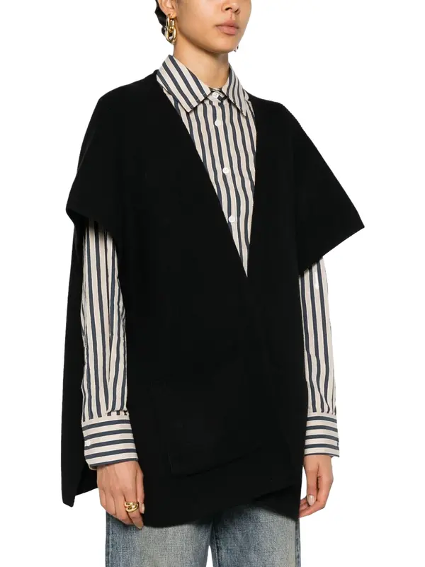 TWINSET Logo-embroidered Poncho - Black