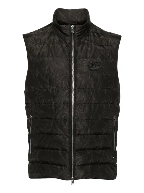 Etro Paisley-print Padded Waistcoat - Black