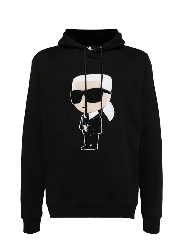 Karl Lagerfeld Patch Hoodie - Black