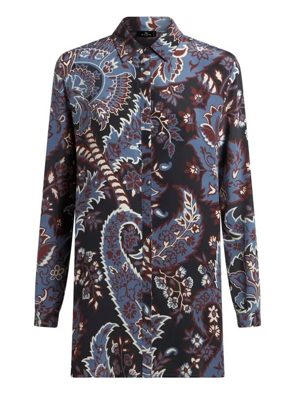 Etro Printed Silk Shirt - Black