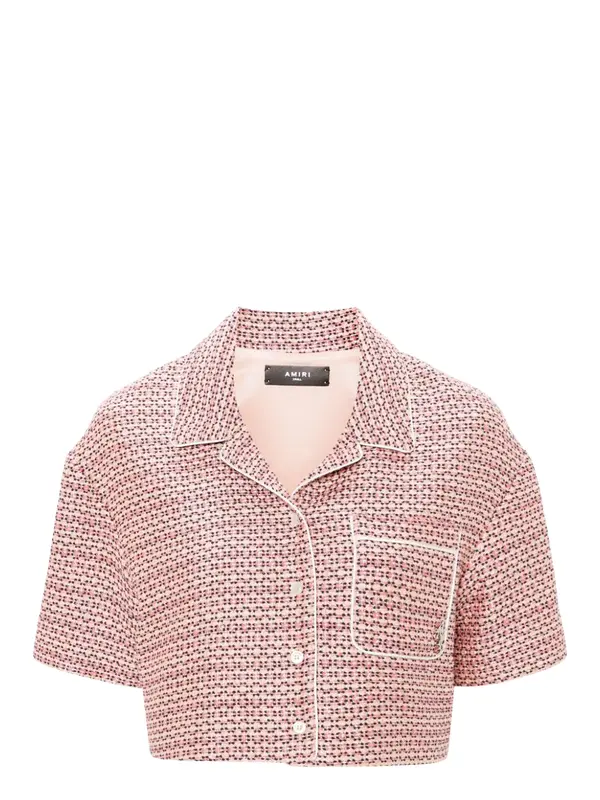 Amiri Bouclé Cropped Shirt - Pink