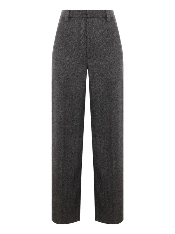Brunello Cucinelli Wool-blend High-waisted Trousers - Black