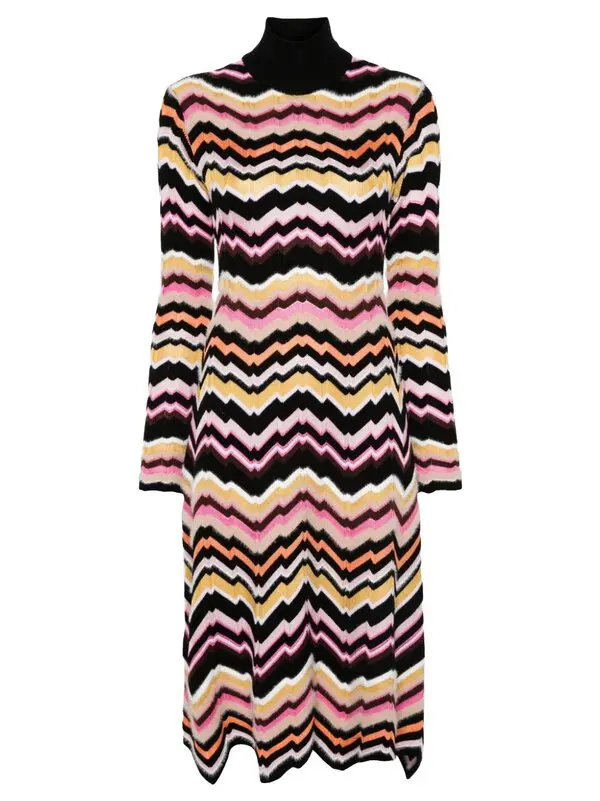 Missoni Zigzag-detail Midi Dress - Black