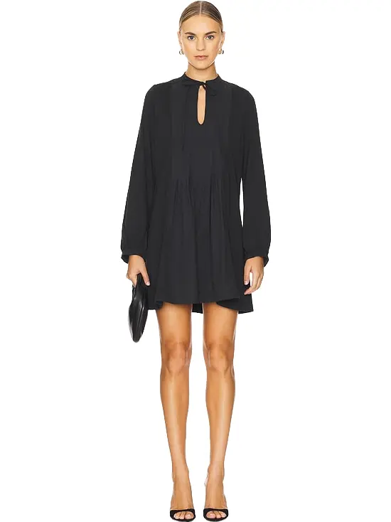 NATION LOS ANGELES Ariana Pintuck Dress - Jet Black