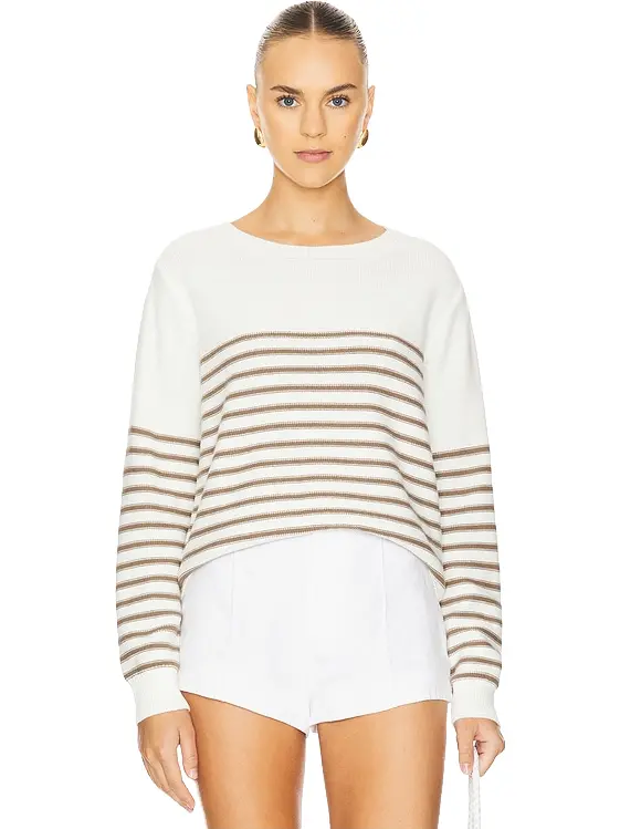 STITCHES & STRIPES Aubrey Crewneck Pullover - Chalk Combo
