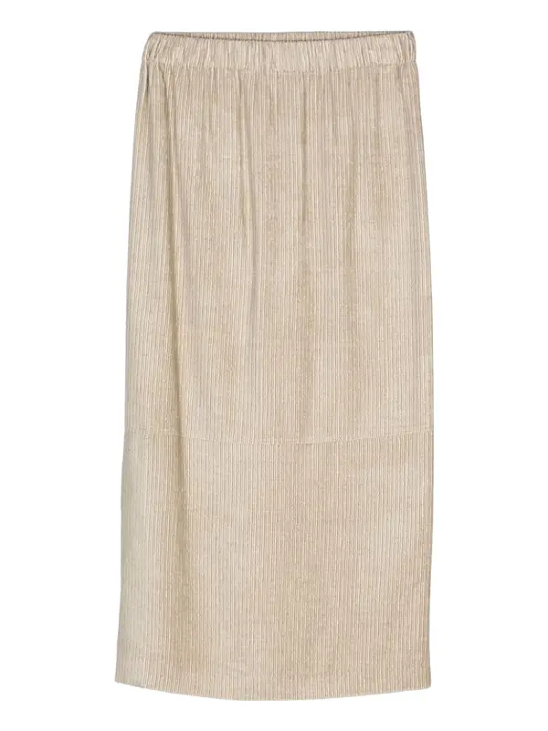 ALYSI Striped Midi Skirt - Neutrals
