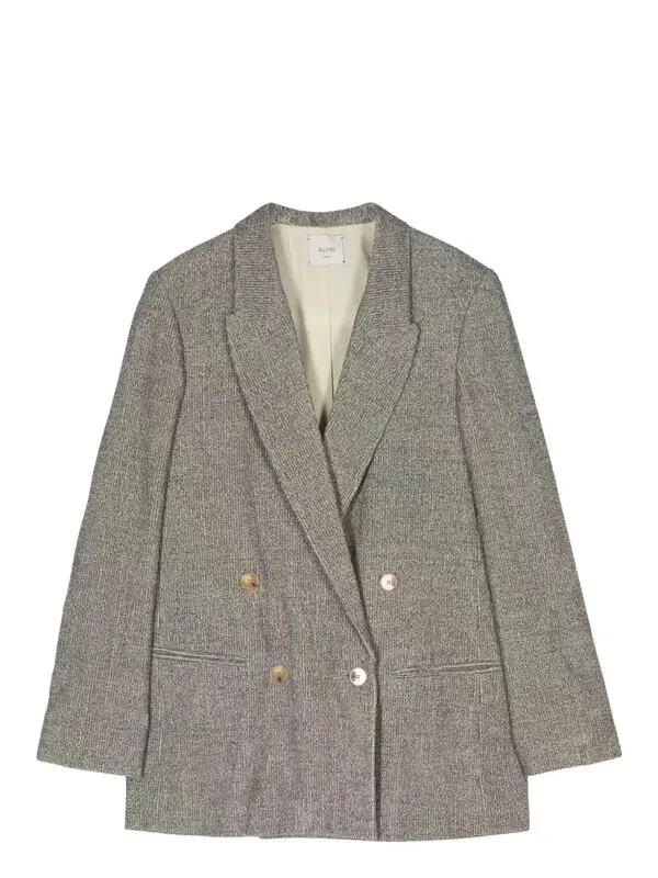 ALYSI Mélange-effect Double-breasted Blazer - Neutrals