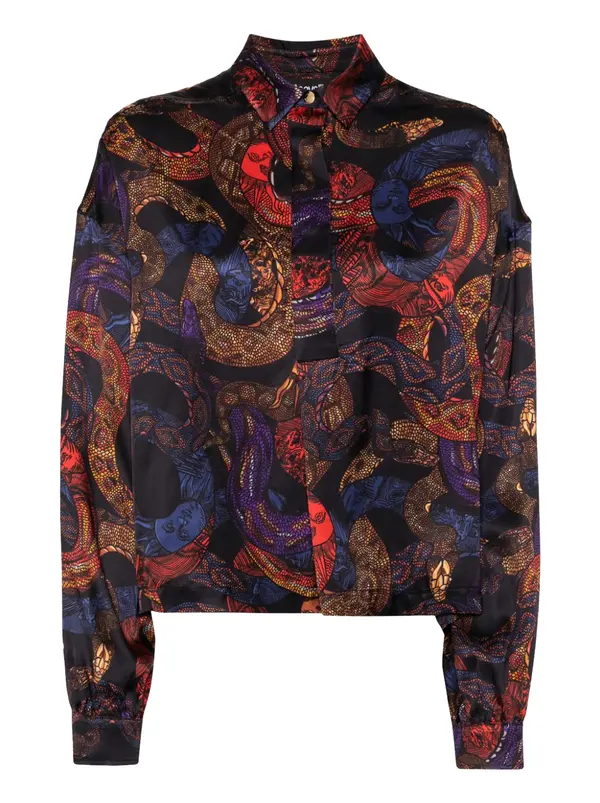 Just Cavalli Apocalypse Snake-print Shirt - Black