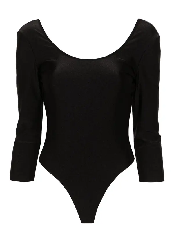Just Cavalli Open-back Satin Bodysuit - Black
