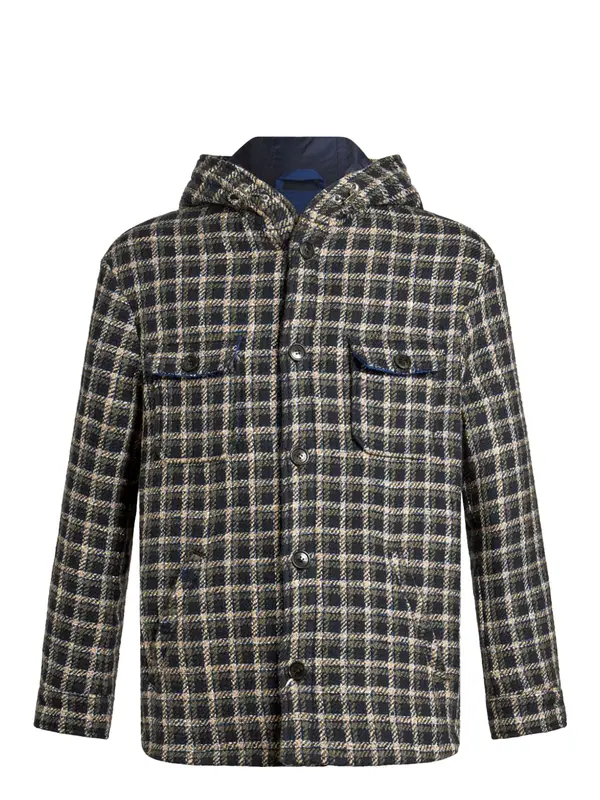 Etro Tartan-check Hooded Shirt Jacket - Blue