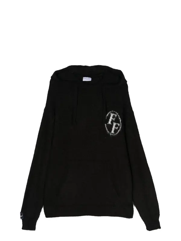 FAMILY FIRST Knitted Hoodie - Black