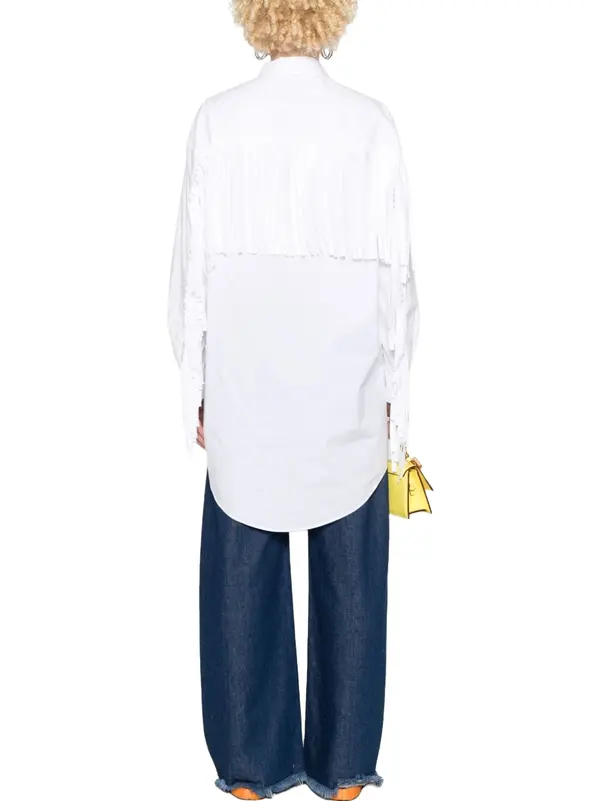 Moschino Fringed Poplin Shirt - White
