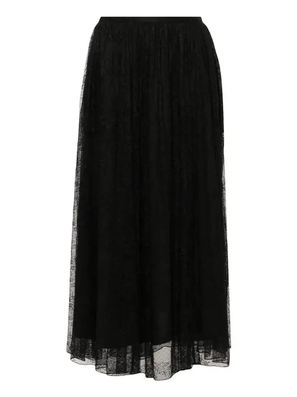 ROTATE BY BIRGER CHRISTENSEN Floral-lace Midi Skirt - Black