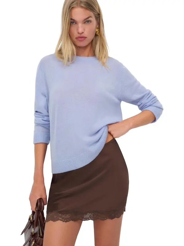 REFORMATION Neera Mini Satin Skirt - Brown