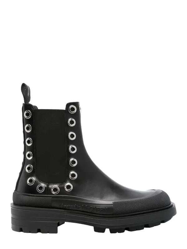 Alexander McQueen Tread Slick Leather Chelsea Boots - Black