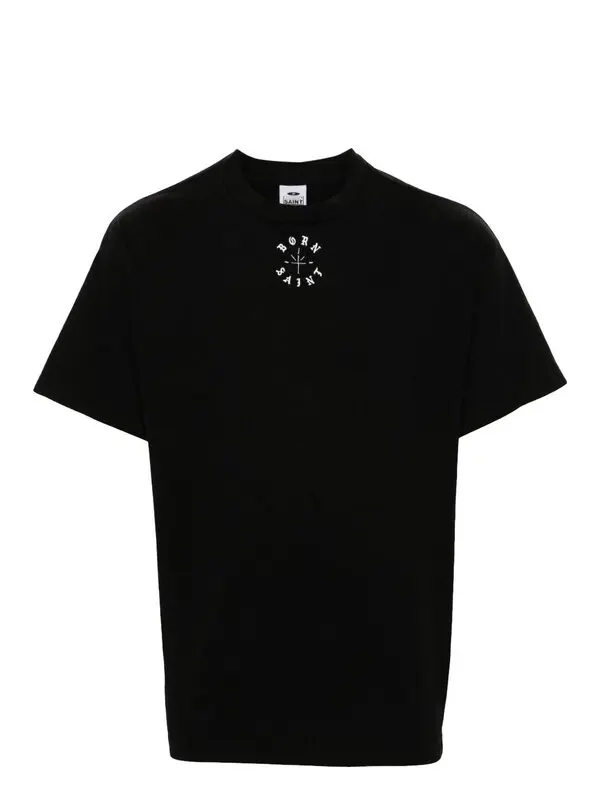 SAINT MXXXXXX Logo Cotton T Shirt - Black