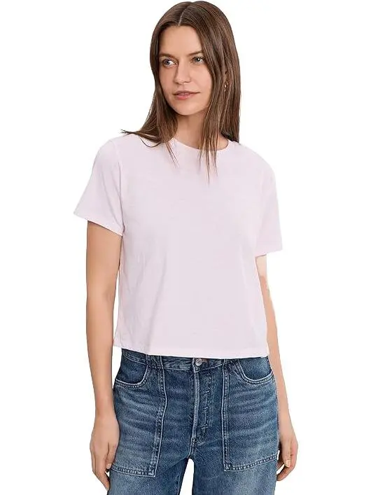 Madewell The Boxy Crop Tee In Soft Slub - Pink